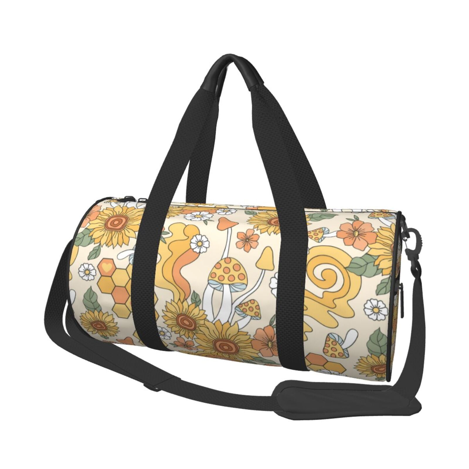 Gaeub Groovy Hippie Flower Mushrooms Large Carry On Bag,Duffle Bag for ...
