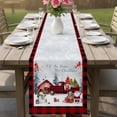 Christmas Table Runner 72 Inches, Snowman Gnomes Cardinal Red Truck ...