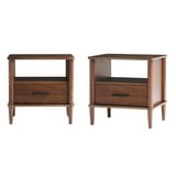 Walker Edison Transitional 1-Drawer Spindle-Leg Nightstand, Set of 2 ...