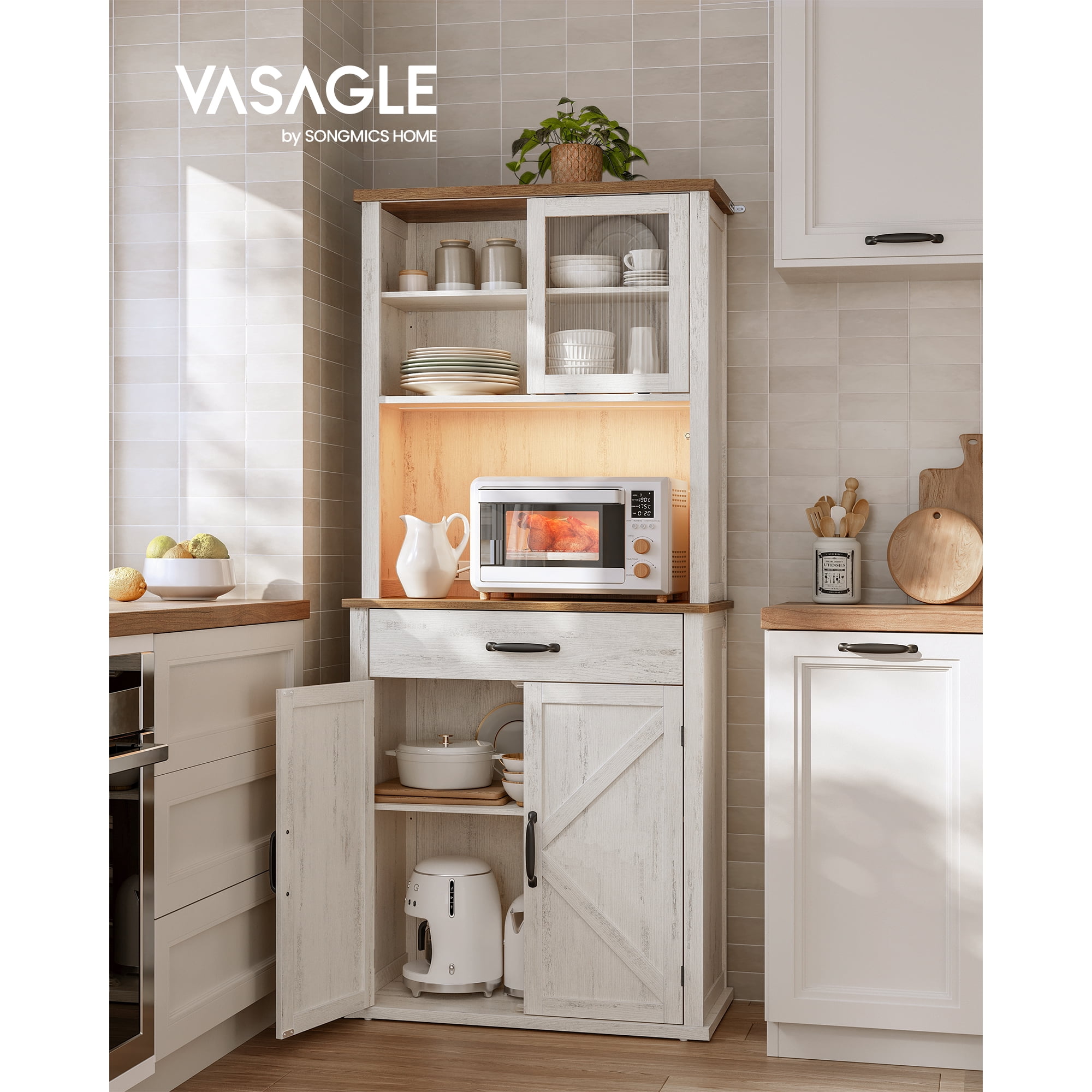 Click here for Vasagle Pantry Cabinet With Lights And Charging St... prices