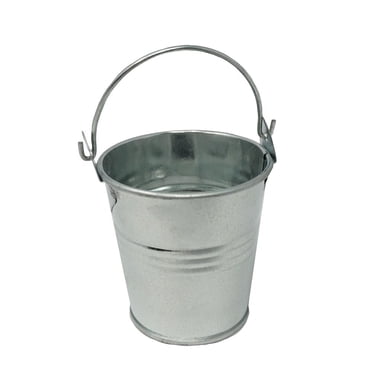 Set of 2 Galvanized Metal Pail Buckets with Handles - 6" Tall x 6 ...