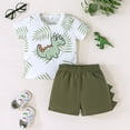 Bjutir Boys Outfit Set Dinosaur Print Short Sleeve Crew Neck Shirt With ...