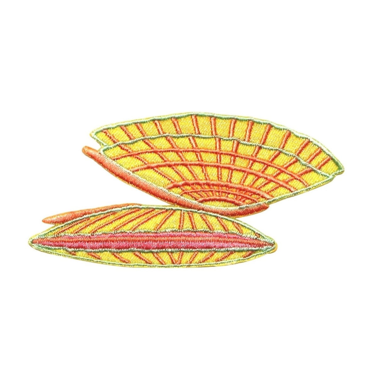 ID 0328 Pair of Clam Shells Patch Sea Oyster Embroidered Iron On Badge ...