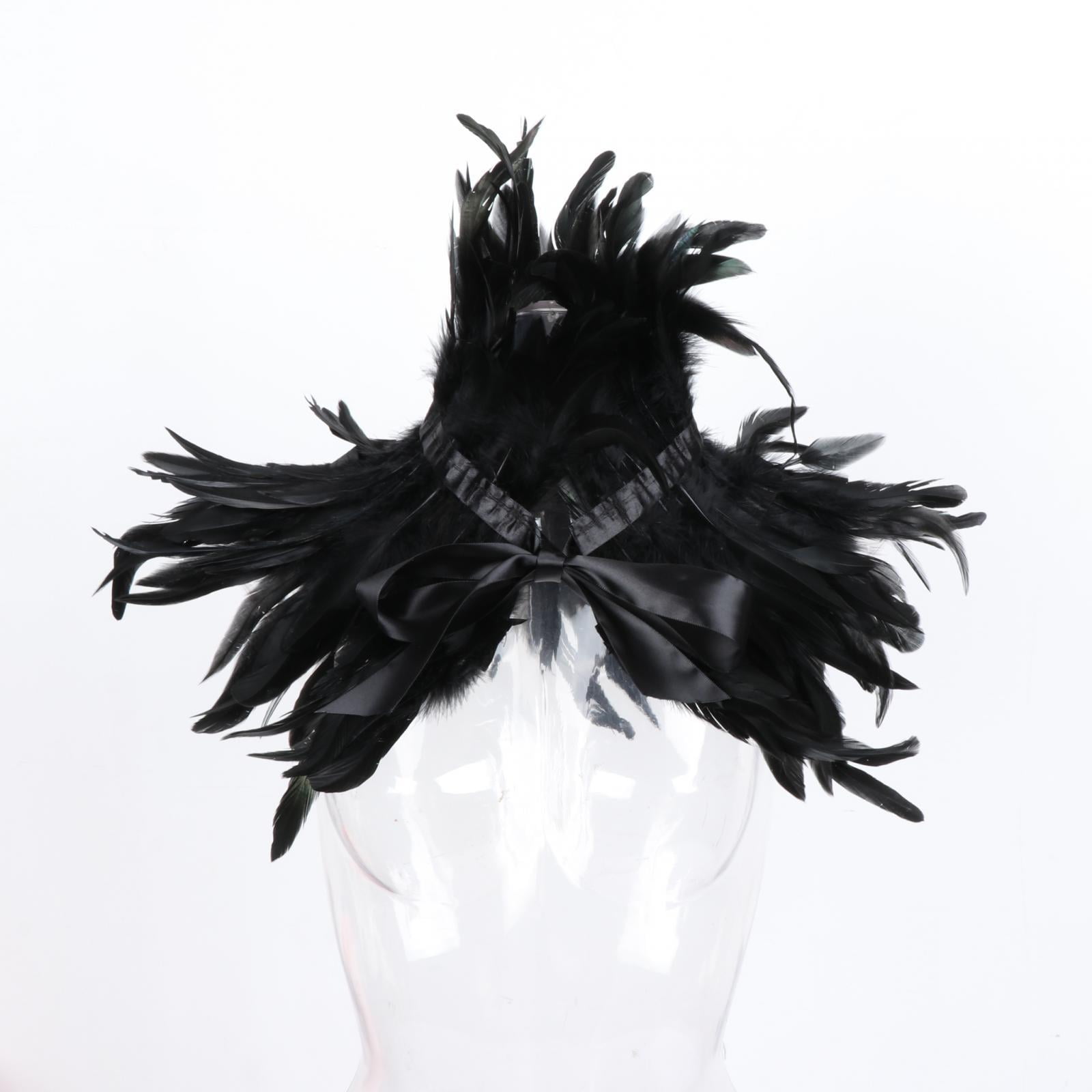 Click here for Runquan Feather Shrug Shawl Cosplay Lace Up Hallow... prices