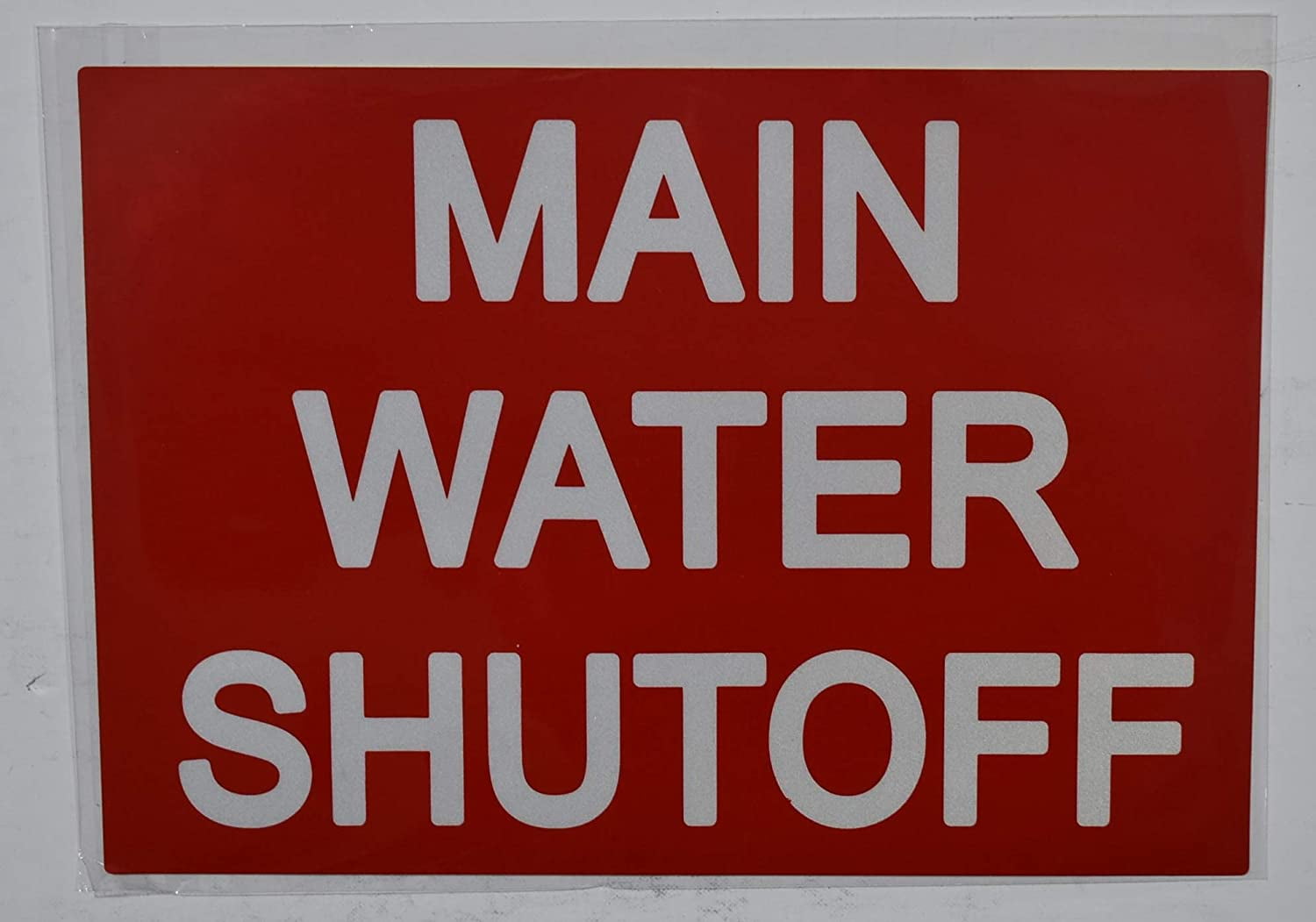 Main Water Shut-Off Sticker (Reflective,1 Unit, RED Background, 7X10 ...