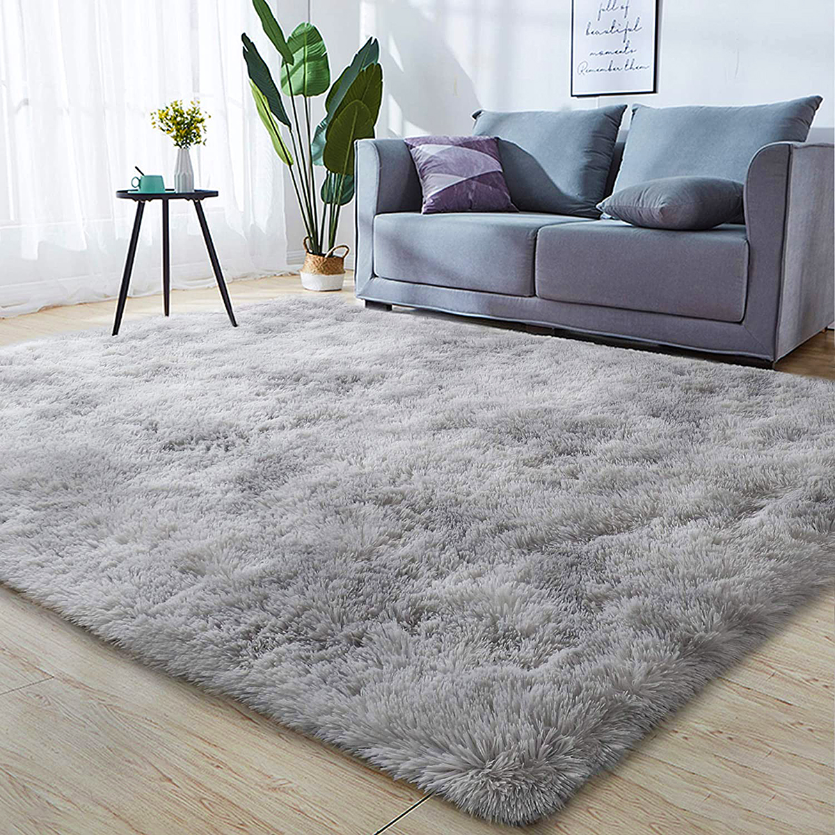 Gray Fluffy Carpet