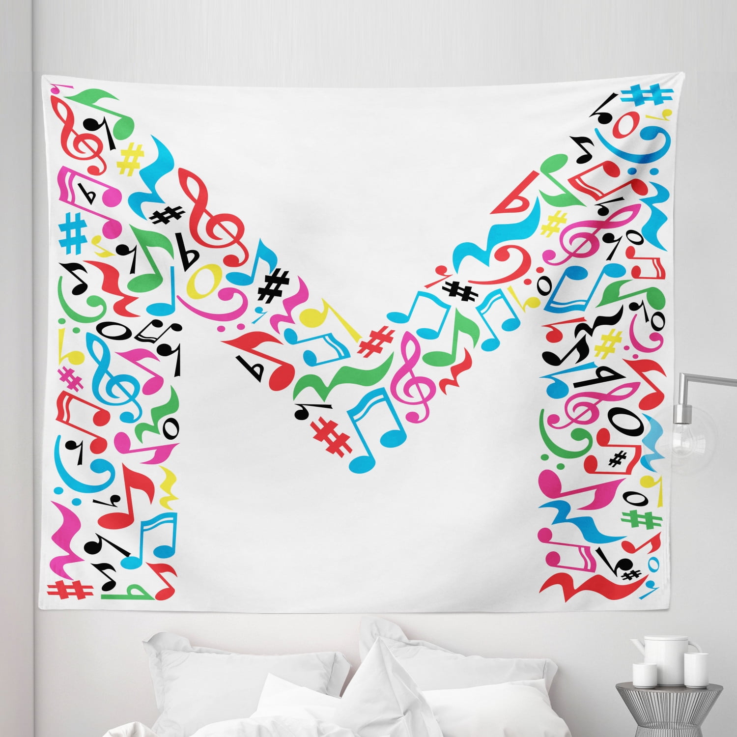 Letter M Tapestry, Major and Minor Notes and Other Musical Elements in ...