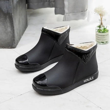 Waterproof rubber shoes for women new winter rain boots ankle tube ...