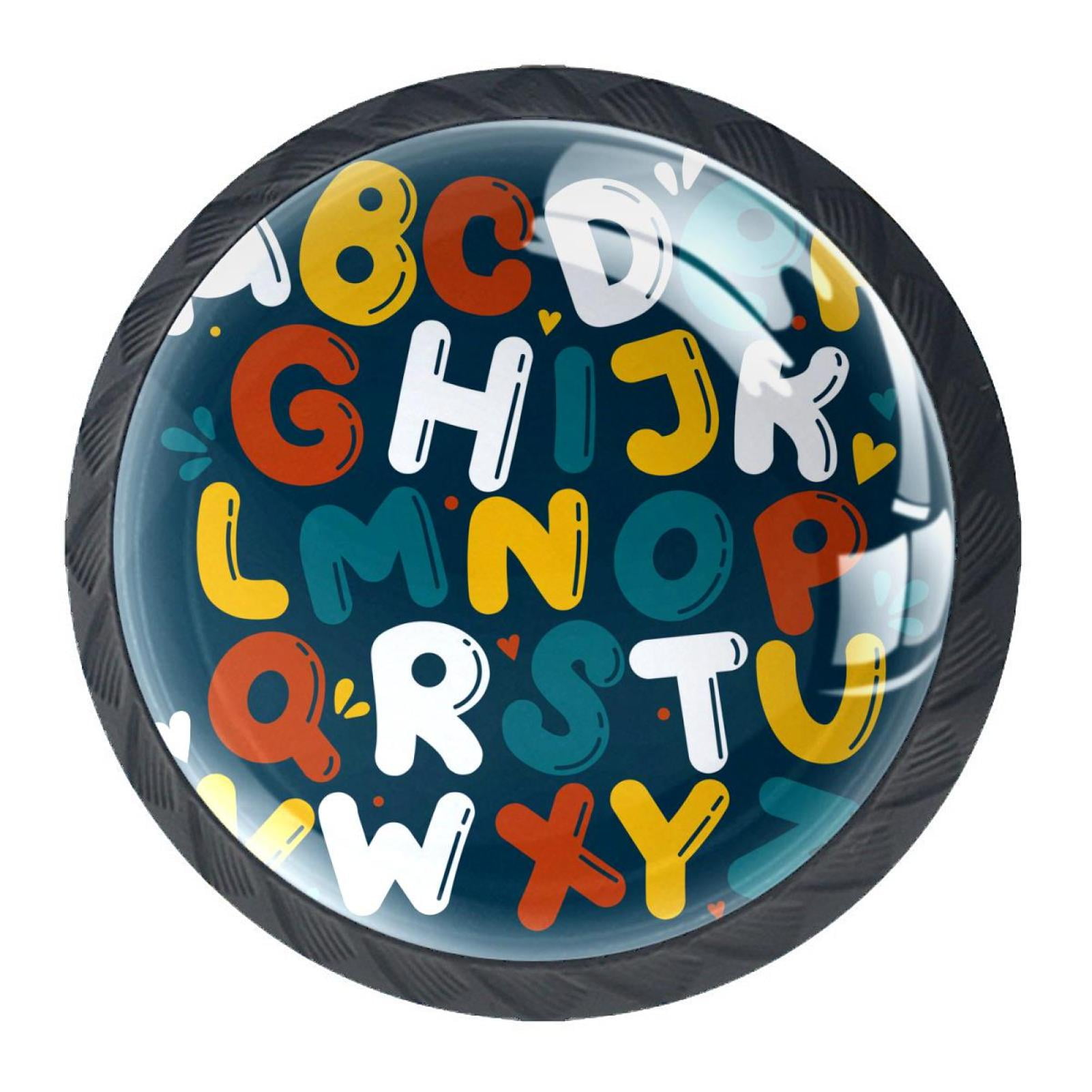 4 Pcs Alphabet Cute Knobs for Kitchen Cabinet Cupboard Dresser Bookcase ...