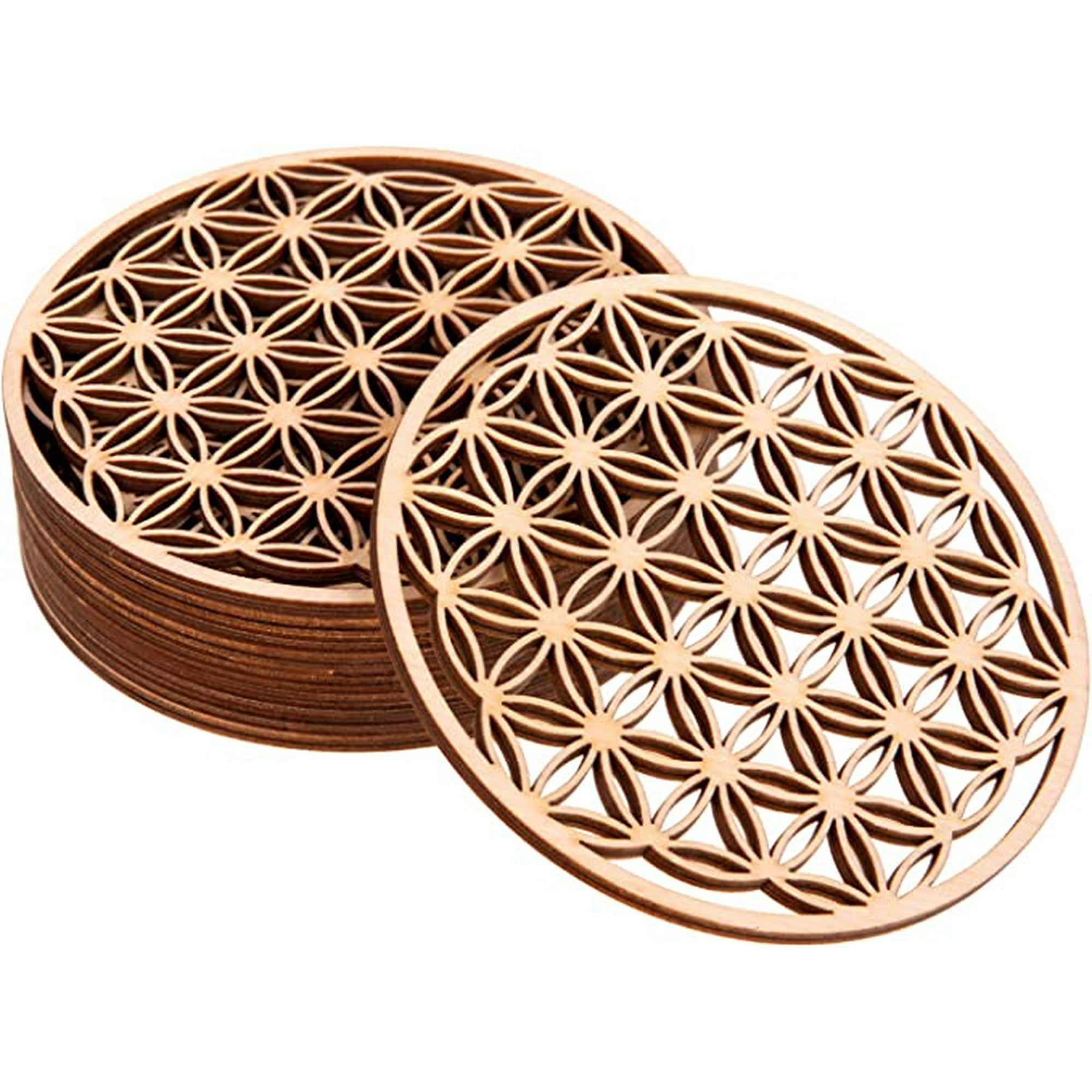 Click here for Yeuweold Birch Wood Coasters With Flower Of Life D... prices