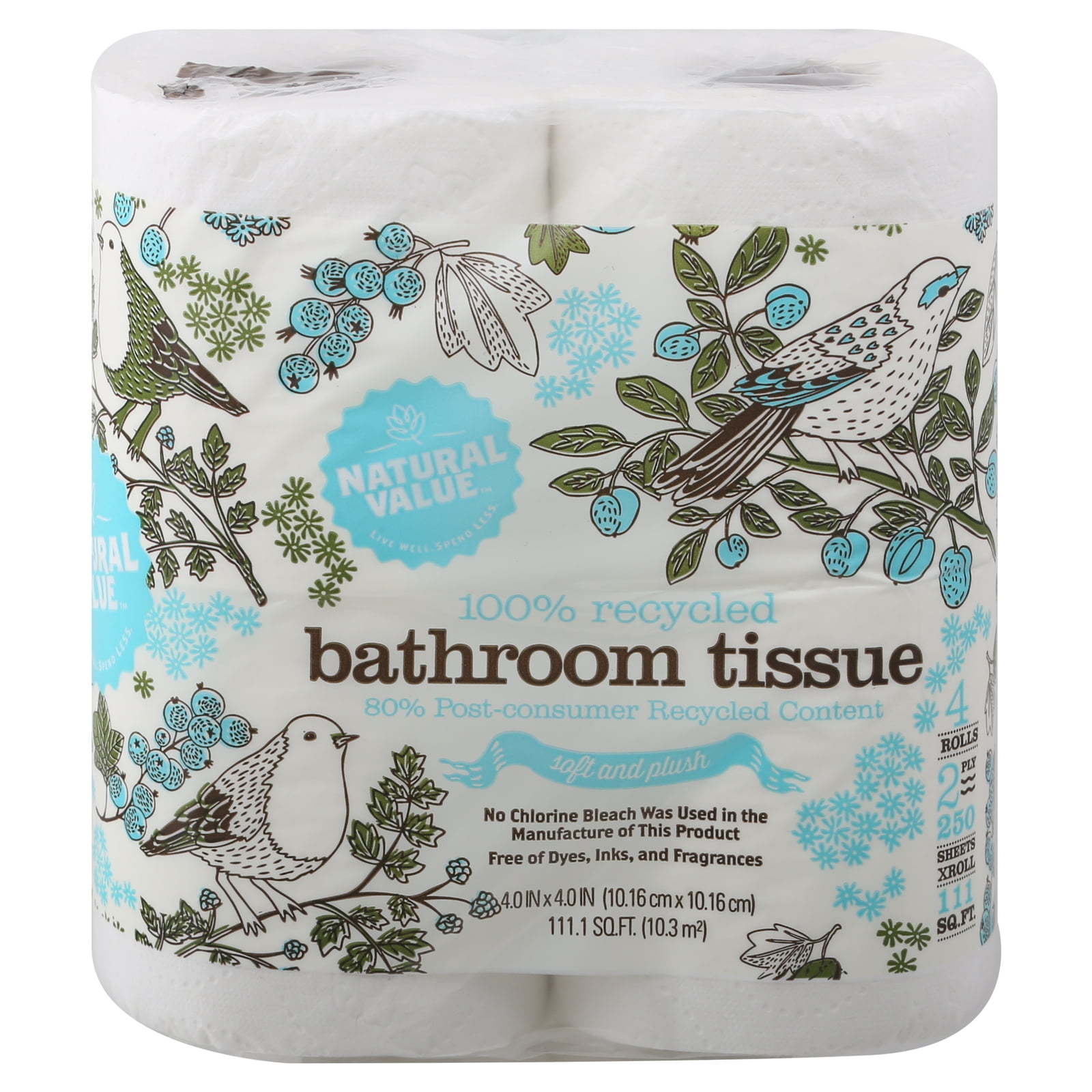 Natural Value - Bath Tissue 250sht - Case of 24 - 4 PK - Walmart.com