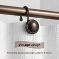 12-Piece Set of Shower Curtain Hooks，Metal Decorative Rings， Anti-Rust ...
