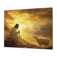 CozyNet Jesus Glowing As He Kneels Beside A Radiant Shepherd Crook ...