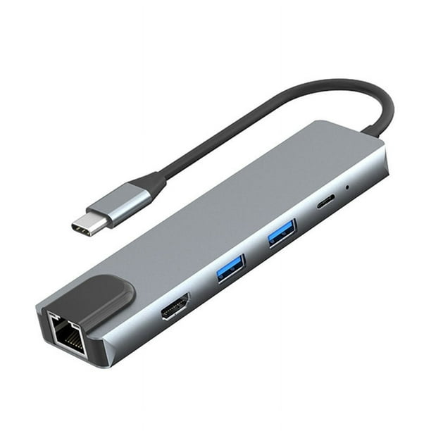 Hub USB C3.0 con tarjeta de red tipo C 5 en 1, base para portátil HDMI ...