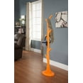 Chetwin Orange Wood 6 Hook Entryway Tree Coat & Hat Rack Organizer ...