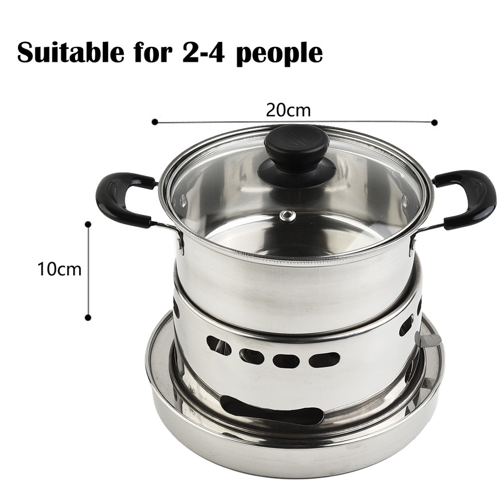 Sufanic Stainless Steel Indoors Camping Stove Spirit Cooker Liquid and ...