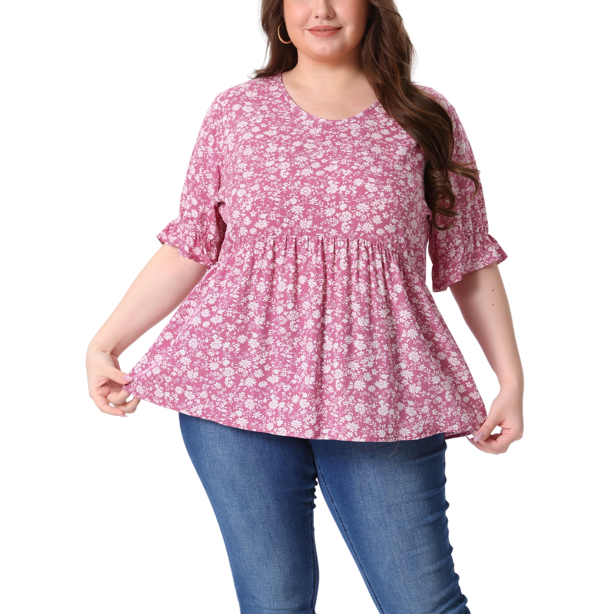 Click here for Agnes Orinda Womens Plus Size Easter V Neck Floral... prices