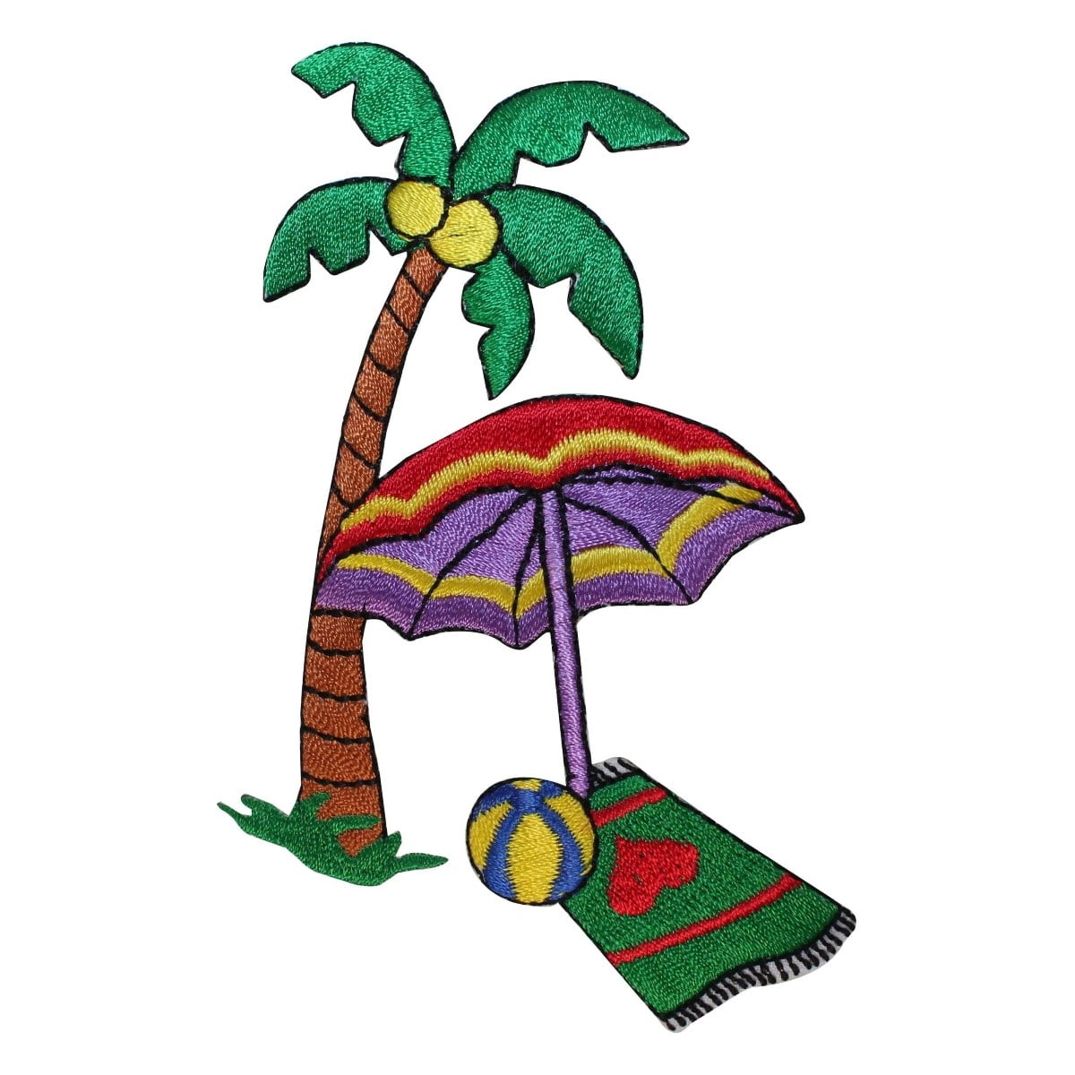 ID 1761 Beach Scene Vacation Patch Tropical Ocean Embroidered Iron On ...