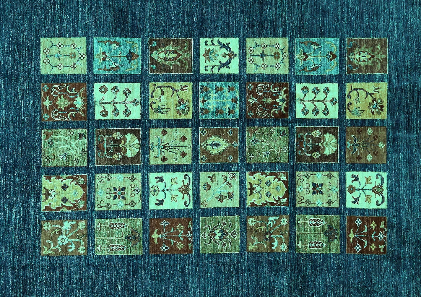 Ahgly Company Indoor Rectangle Abstract Turquoise Blue Modern Area Rugs ...