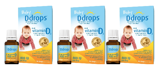 Baby D Drops Liquid Vitamin D3 400 IU/Drop, 90 Drops-3 Pack - Walmart ...