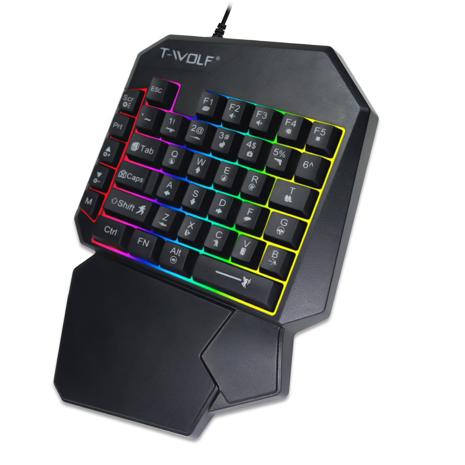 Womier One Handed Mini Gaming Keyboard, 35 Keys Keyboard Keypad,Wired ...