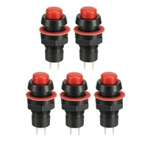 Uxcell 10mm Mounting Hole Red Latching Push Button Switch SPST NO 5 ...