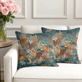 Brown Green Copper Rust Pillow Covers Set of 4, Abstract Vintage ...