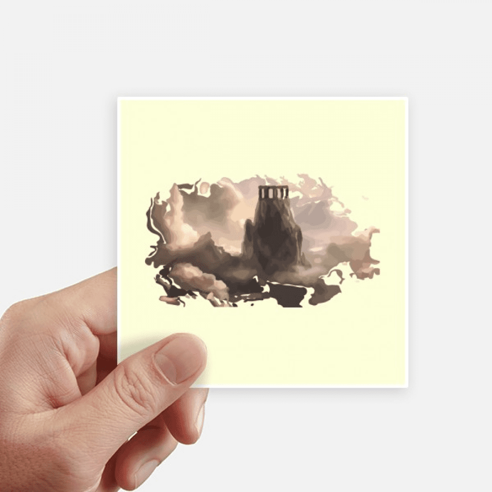Shrine Temple Mountain Sticker Square Waterproof Stickers Wallpaper Car ...