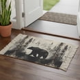 Bathroom Rug 2'x 3', Brown Bear Woven Cotton Washable Rug with Tassels ...