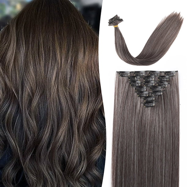 Summer Saving ! Aqestyerly Glueless Wigs Human Hair,16 Clips Hair ...