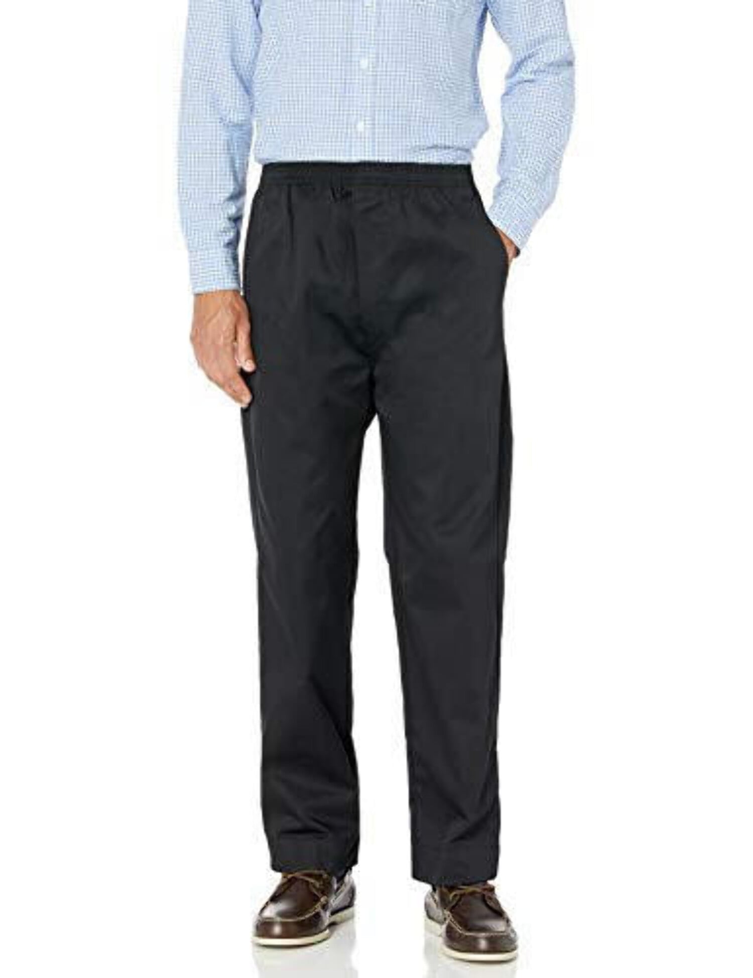 Men's Full Elastic Waist Pull-On Pants with Mock Fly - Walmart.com