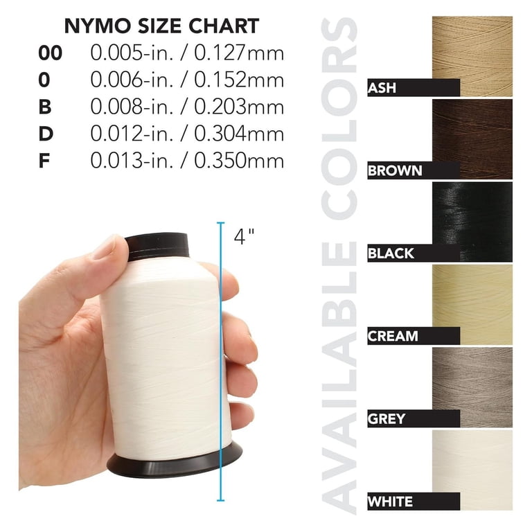 Nymo Size D Nylon Beading Thread White 3oz Cone 1584 Yards 0.30mm ...