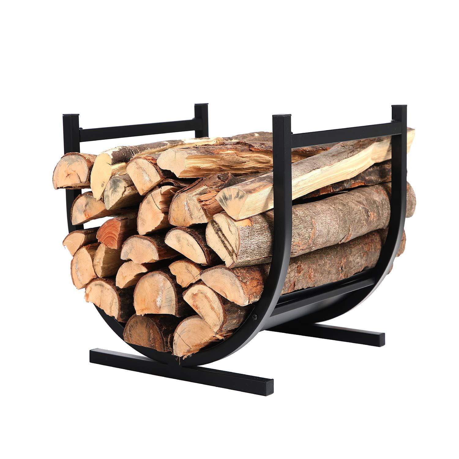 Sophia & William Garden Small Steel Firewood Log Rack Fireside Log Rack ...