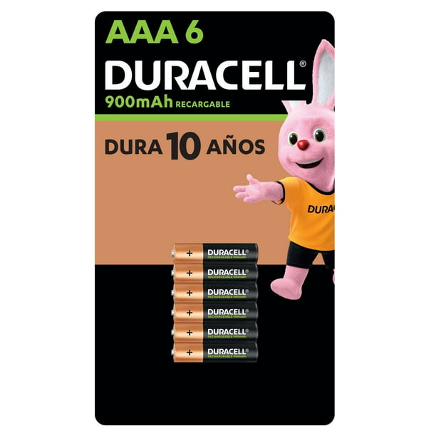 Pilas Duracell AAA Recargables 900mAh 1.2v Blister de 6 piezas | Bodega Aurrera en línea