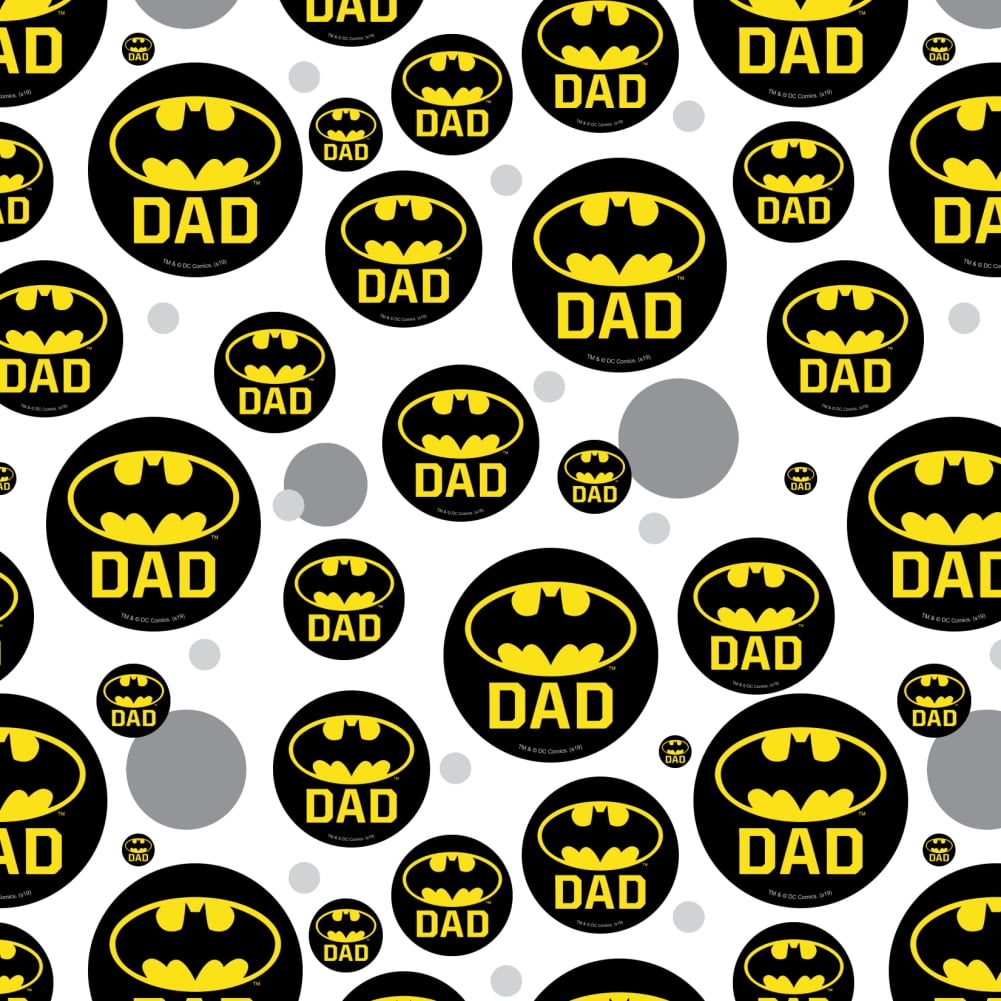 Batman Bat Dad Shield Logo Premium Gift Wrap Wrapping Paper Roll ...