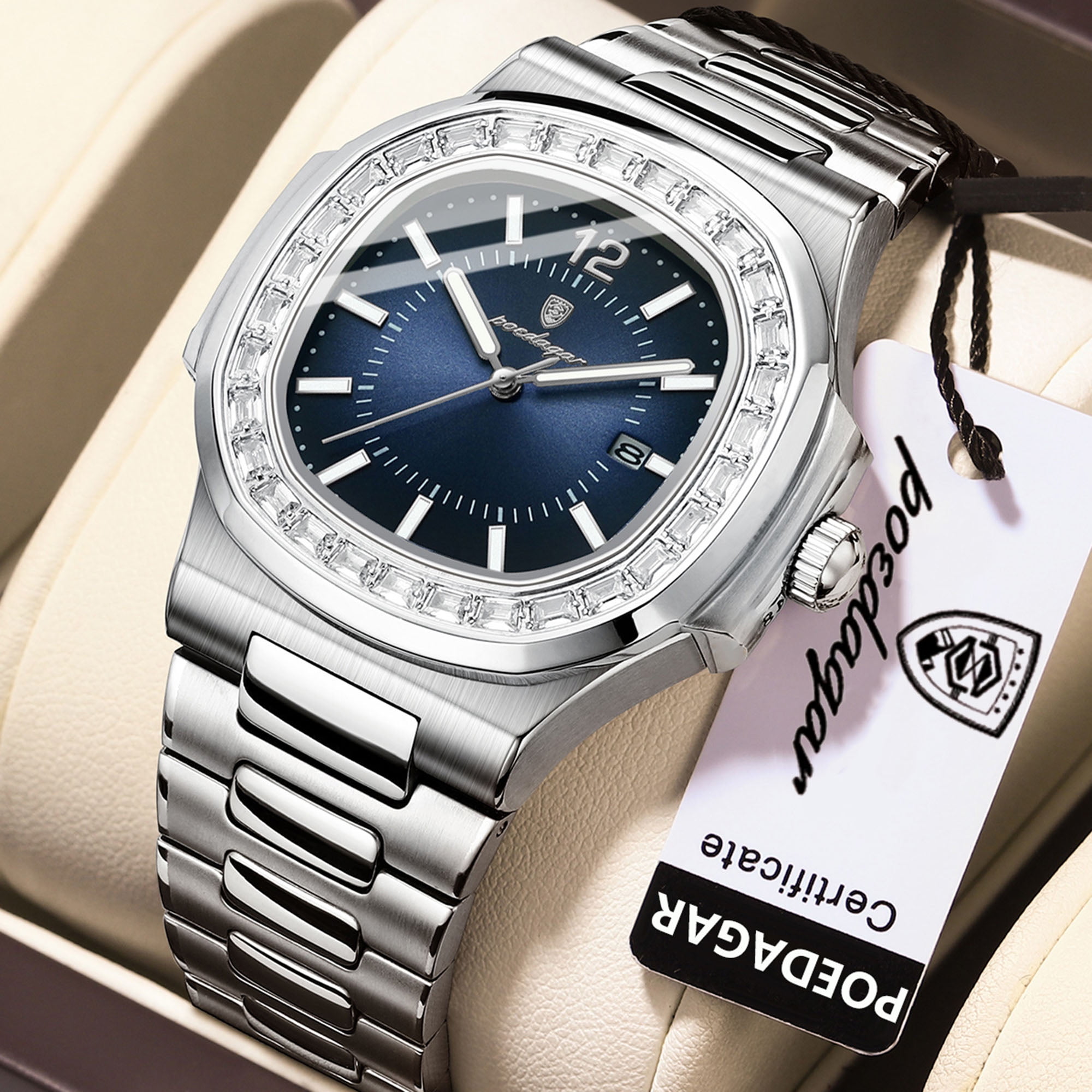 Click here for Poedagar Luxury Man Quartz Watch Square Wristwatch... prices