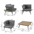 4-Person Outdoor Seating Group, Metal & Wood with Cushions | Faux Wood ...