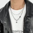 Double Layer Square Diamond Star Necklace - Men's Luxury Hip Hop Chain ...