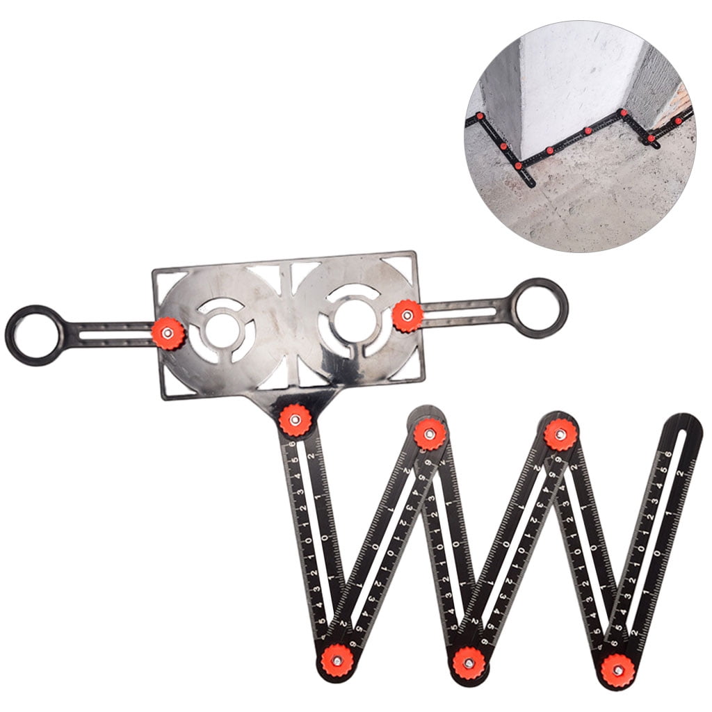 Adjustable Multi Angle Measuring Ruler Drill Tile Tools Template Tool ...