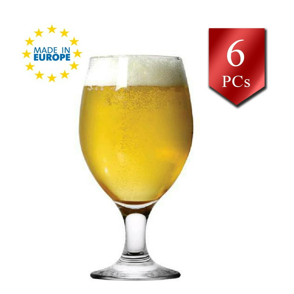 Goblet Beer Glasses Set of 6, Teku Stemmed Beer Drinking Glassware, 13. ...