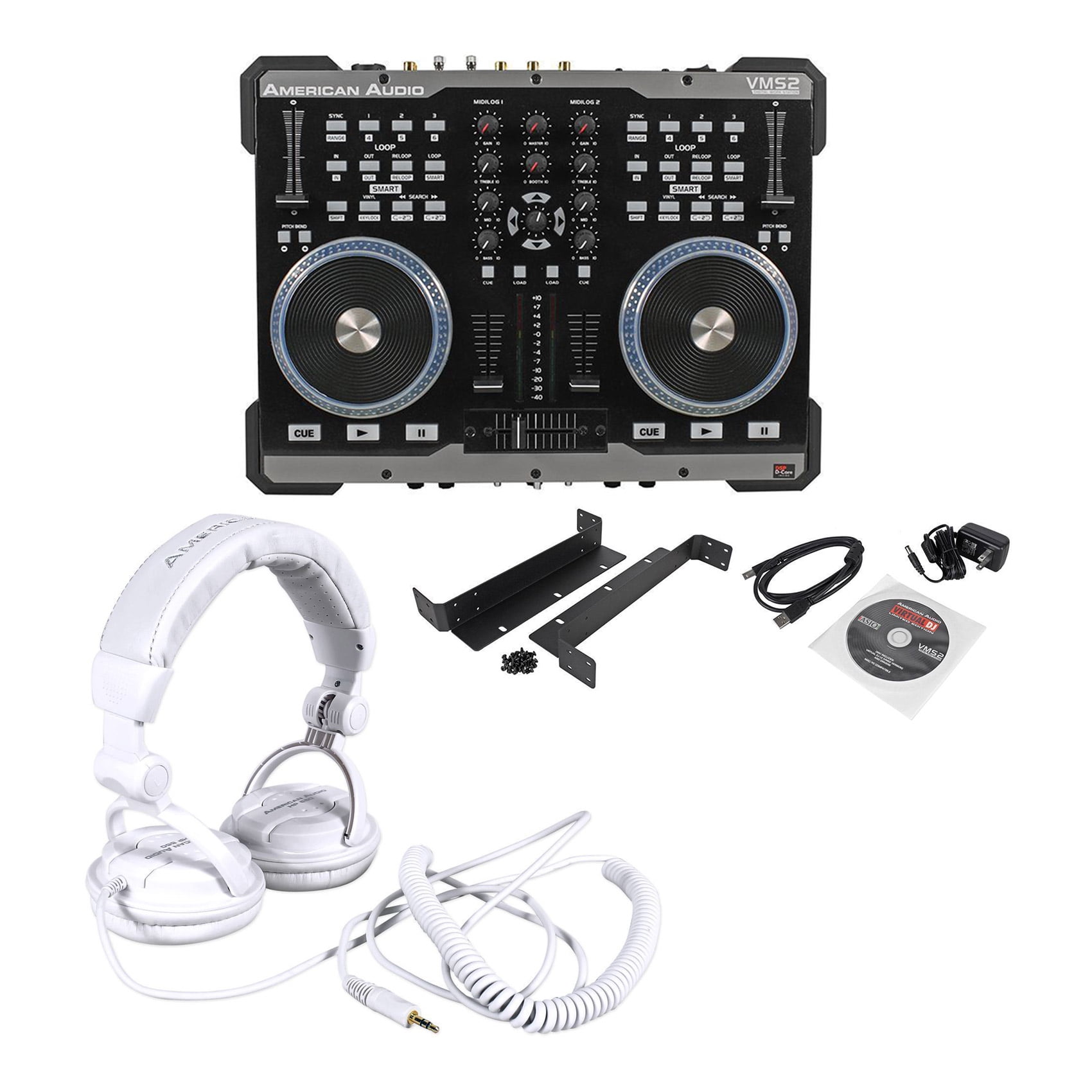 American Audio VMS2 USB MIDI DJ Controller With Touch Scratch Wheel ...