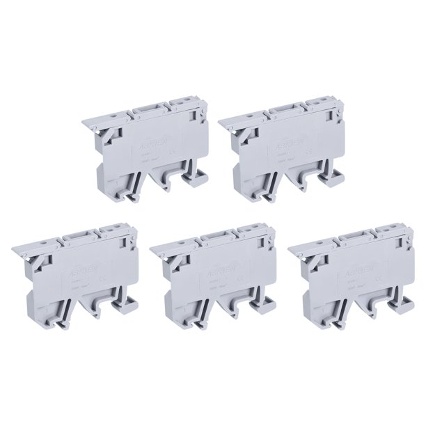 DIN Rail Mount Fuse Holder Terminal Blocks Grey ASK1/EN LD 220V Pack of ...