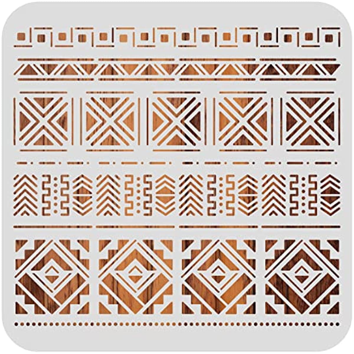 Boho Pattern Plastic Stencils 12x12" Geometric Stencils Painting ...