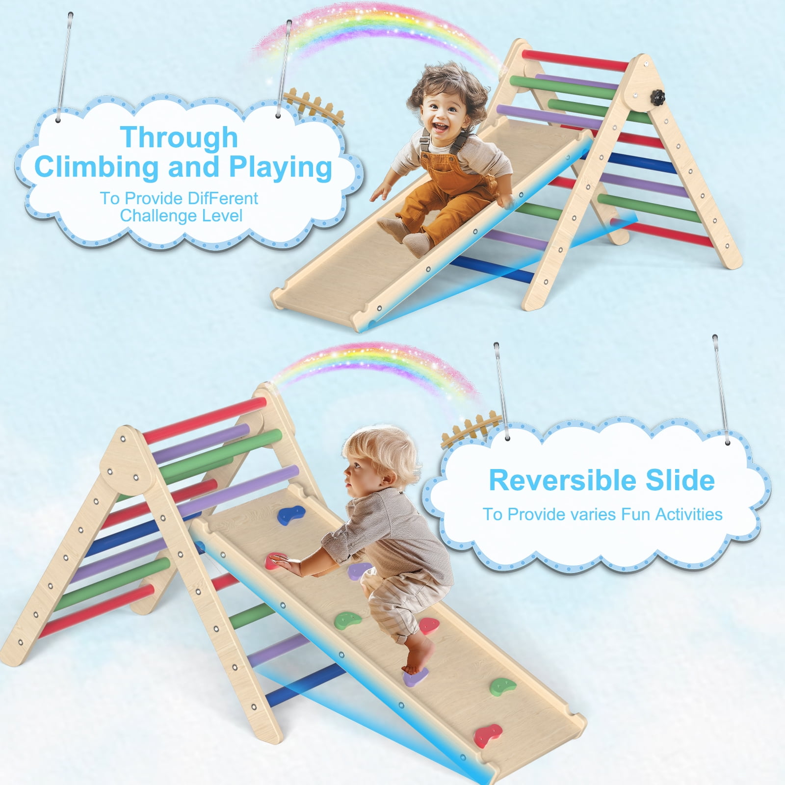 YUFU 3 in 1 Climbing Triangle Ladder with Ramp & Australia | Ubuy