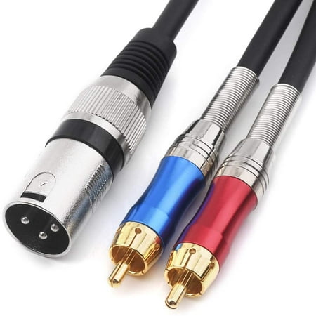 DISINO Dual RCA to XLR Male Y Splitter Patch Cable, Unbalanced 2 RCA ...