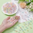 300Pcs Frosted Transparent Acrylic Beads Bead in Bead Flower Mixed ...