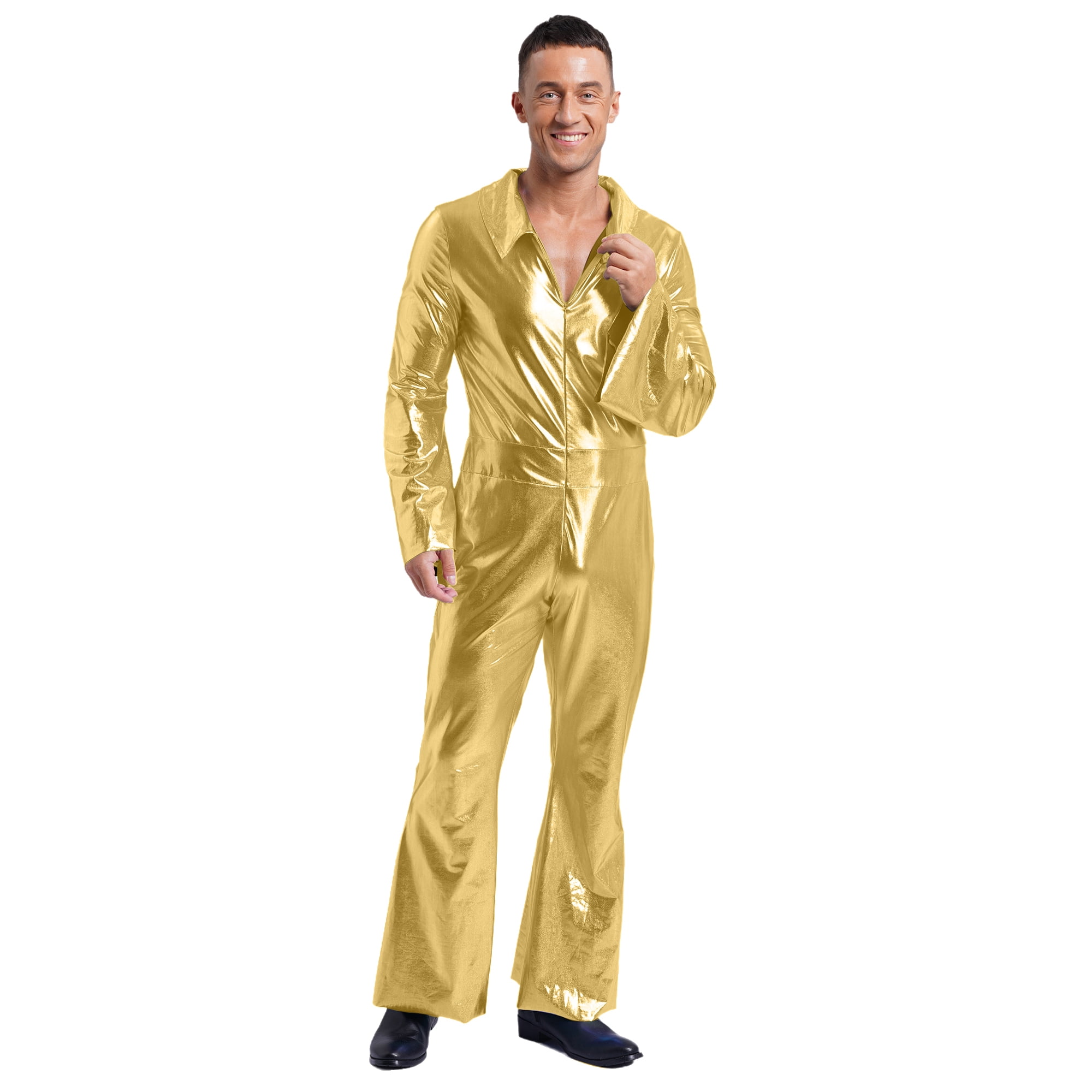 Click here for Miaeowve Mens 70s Disco Dance Costume Shiny Metall... prices