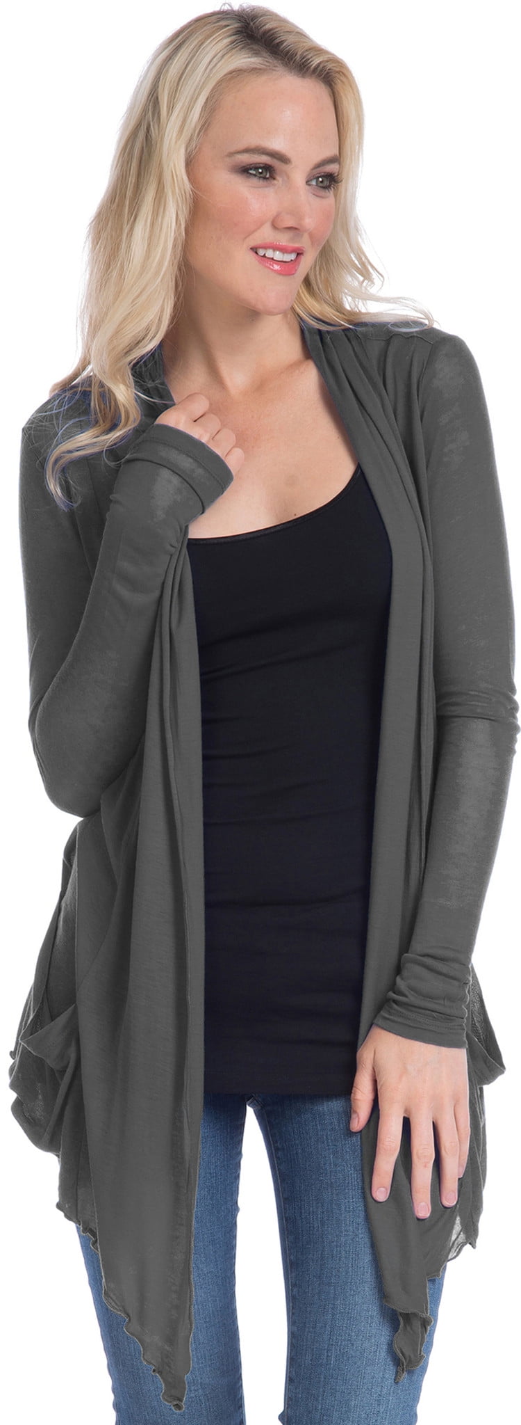 Semi-sheer Cardigan Cover-up with Pockets - Walmart.com