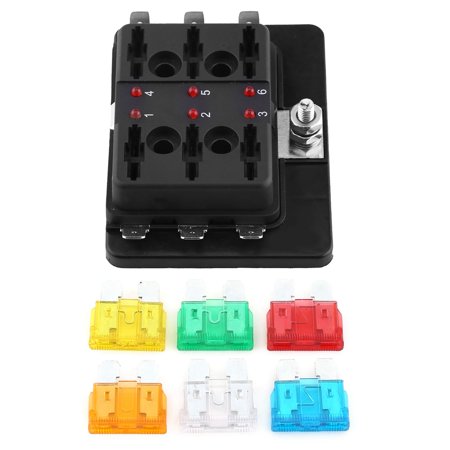 Fuse Holder, Clear PC Cover 30A LED Warning Light Fuse Box For Van For ...