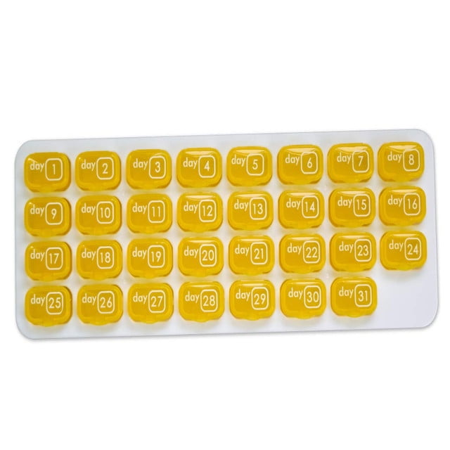 Pill Thing 31 Day Monthly Yellow Pill Organizer with Removable Pods ...